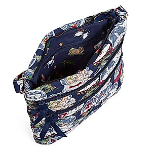 Vera Bradley Women's Cotton Triple Zip Hipster Crossbody Purse, Snow Globes - Recycled Cotton, One Size