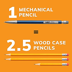 BIC Xtra-Precision Mechanical Pencils With Erasers, Fine Point (0.5mm), 24-Count Pack, Mechanical Drafting Pencils Set