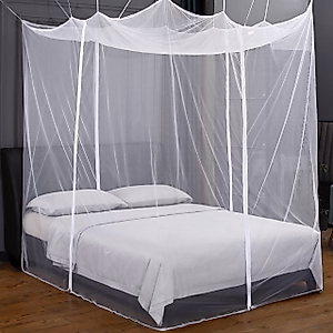 Mengersi Mosquito Net for Bed Canopy with Zipper,Canopy Bed Curtains Twin,Twin XL Bed,Mosquito Netting for Patio,Camping,Bug Net for Camping,White