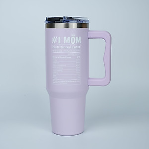 FROOBLEQUIRK Best Mom 40oz Tumbler – Mother's Day Gift, No.1 Mom Cup, Birthday & Christmas Present from Daughter or Son