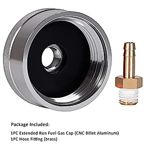 Yoursme Generator Extended Run Fuel Cap Fit for Yamaha EF2000is, EF1000is, Coleman pm2000i, Powerhorse 2000, Ai Power sua2300i Aluminum Silver