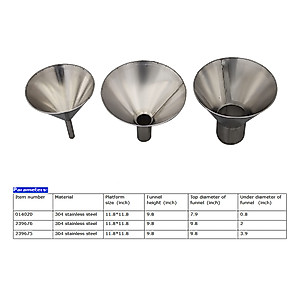 LGXEnzhuo Stainless Steel Feeding Hopper with Support Stand Manual Filling Package Funnel Under Funnel Diameter 2inch