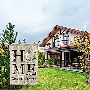 OPULANE Sweet Home Magnolia Wreath Garden Flags Vertical 12x18 Inch Double Sided Burlap Farmhouse Rustic Outside House Flags Spring Summer Yard Outdoor Decor (Small)