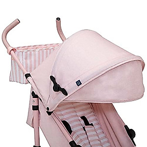 babyGap Classic Stroller - Lightweight Stroller with Recline, Compact Fold & Removable Parent Organizer - Made with Sustainable Materials, Pink Stripes