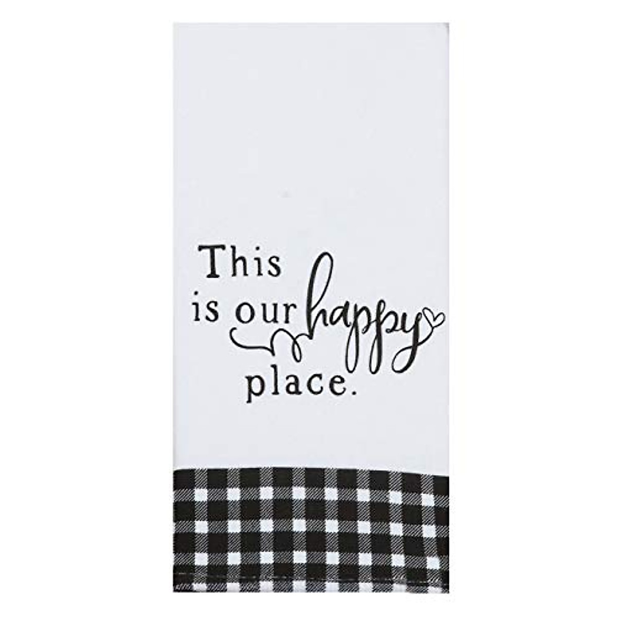 4 Piece Black and White Farmhouse Country Kitchen Linen Set - 2 Towels, Oven Mitt and Pocket Pot Holder