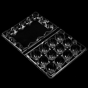 MANCHAP 150 Pack 12 Grids Plastic Quail Egg Carton Bulk, Clear Quail Eggs Carton Holders, Small Trays Stackable Storage Dispenser Case for Small Quail Eggs, Pigeon Eggs, Clear
