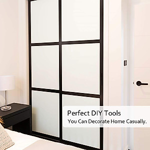 WochiTV Privacy Window Glass Film No Glue, Opaque Frosted Window Tint for Home, UV Blocking Heat Control Static Cling Non Adhesive for Bathroom Office Living Room （35.4 Inch x 13.1 Feet）