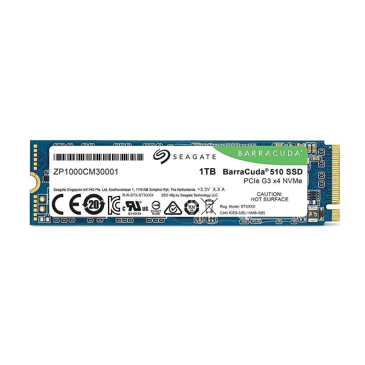 Seagate Barracuda 510 1TB SSD Internal Solid State Drive – PCIe Nvme 3D TLC NAND for Gaming PC Gaming Laptop Desktop (ZP1000CM30001)