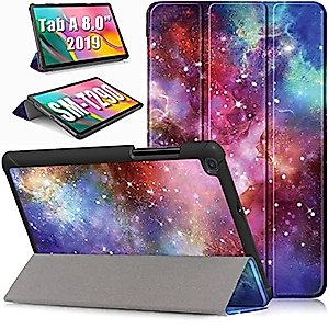 DETUOSI Slim Case for Samsung Galaxy Tab A 8.0" 2019 (SM-T290/T295/T297), Ultrathin Magnetic Trifold Stand Multi-Angle Protective Cover for Samsung Galaxy Tab A 8.0 Inch 2019 SM-T290 Tablet #Milky Way