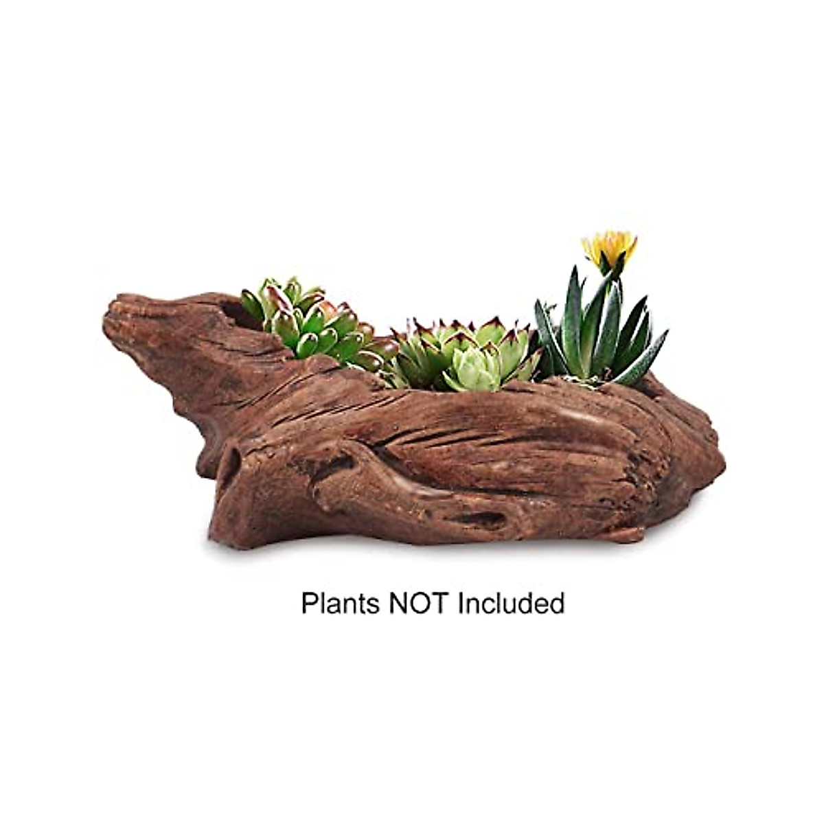 Dahlia Driftwood Stump Log Concrete Planter/Succulent Pot/Plant Pot, 7.9L x 4.3W