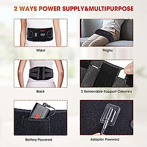 Heating Pad for Back Pain Relief - Rechargeable Wireless Electric Portable Heating Pad with Massageing Vibrations,9 Settings-6 Heating Levels&3 Massage Modes-15Relaxing Combinations Arthritis(53Inche)