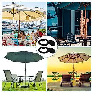 SAVITA 2 Sets Patio Table Umbrella Hole Rings and Caps, Plastic 2 Inch Patio Umbrella Hole Plug Insert Ring and Cap Set for Outdoor Activities Summer Garden Parties (Black)