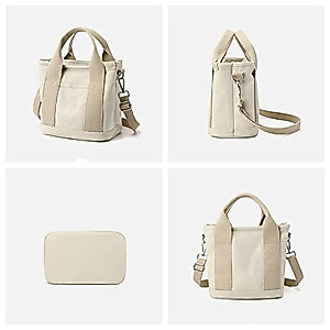 Canvas Tote Bag Crossbody Bag for woman 2 In 1 Large Capacity Multi-Pocket Handbag (pink)