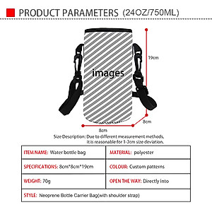 Freewander Customize Water Bottle Carrier Holds 24OZ/34OZ Stainless Steel Bottles Plastic Bottles Custom Your Own Image Text