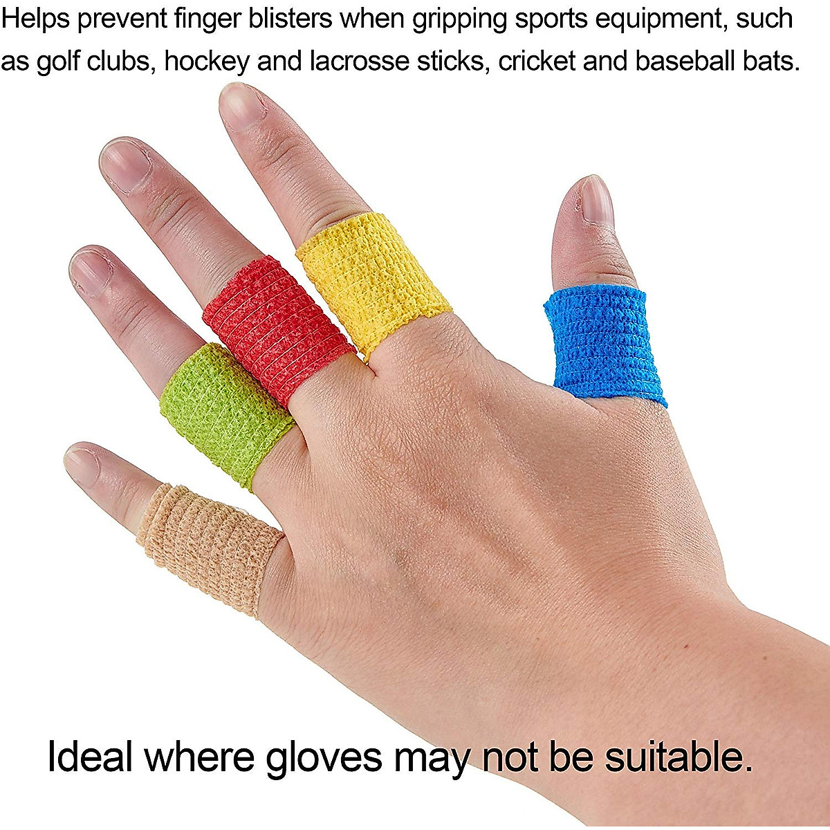 sansheng 12 Pack Self Adherent Cohesive Wrap Bandages, Athletic Tape for Wrist, Ankle, Hand, etc(12 Colors, 1 Inch x 5 Yards)