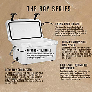 Coastland Bay Series 15 Quart Cooler Premium Lightweight Everyday Use Insulated Cooler, white (CB15)