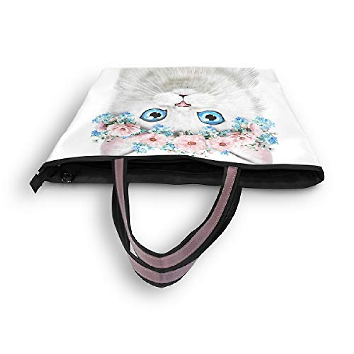 My Daily Women Tote Shoulder Bag Cute Watercolor Cat Handbag Medium