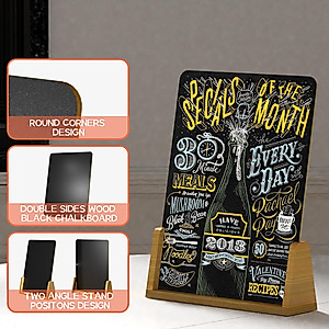 Chalkboard Signs 8.3 x 11.7, Small Chalkboard Signs with Stand,Wood Table Top Food Signs Bar Sign Message Board Menu Board for Kitchen Home Party and Event Decorations (U Shape 1 Pack)