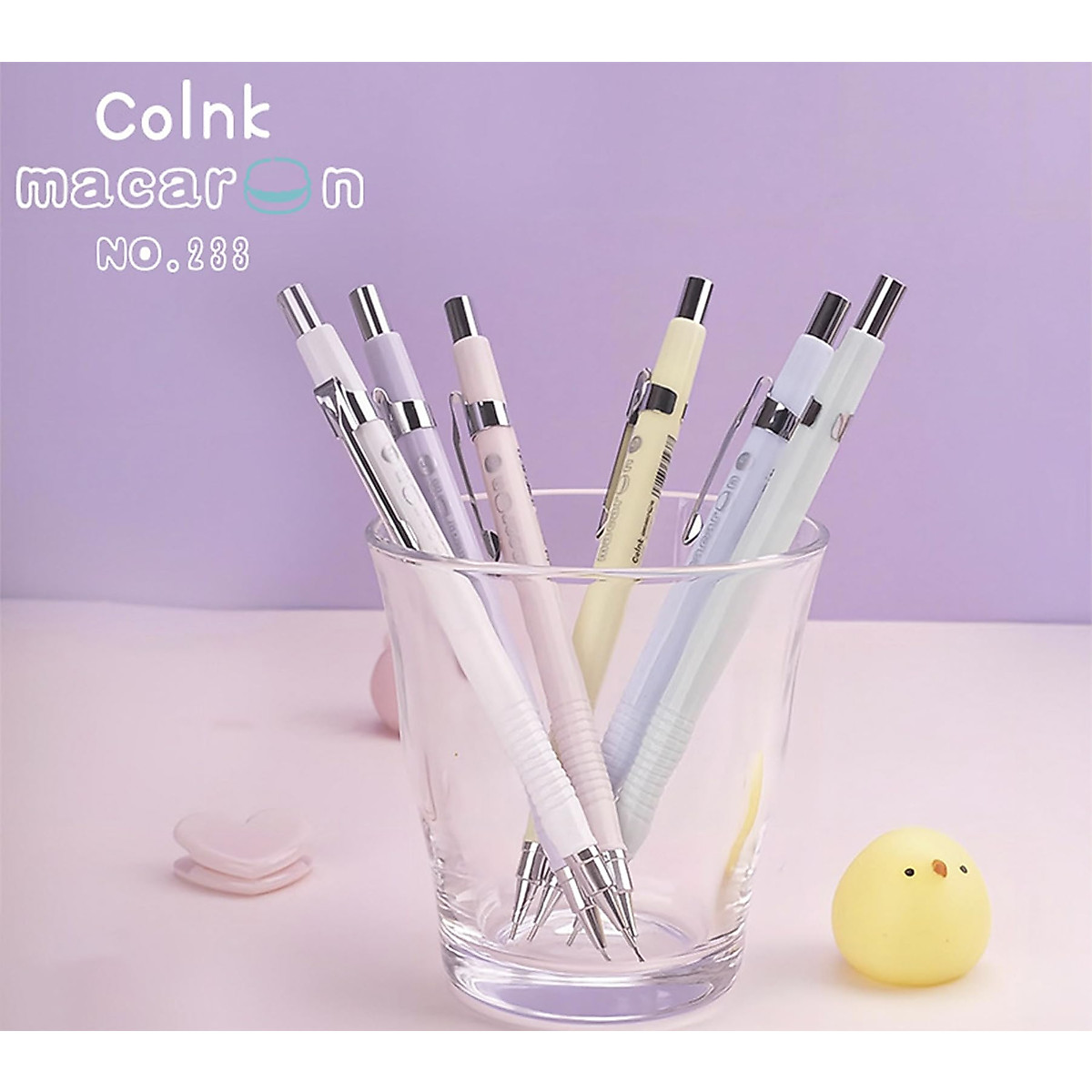 COLNK Mechanical Pencil Set, 6PCS Pastel Art Mechanical Pencils for Drawing& Sketching, Cute 0.5mm Pencils Mechanical for Girls Women Students