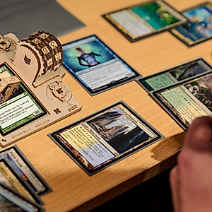 Commander EDH Command Zone Tray with Life Counter Wooden Compatible with Magic The Gathering, MTG