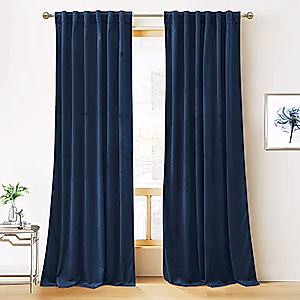 RYB HOME White Sheer Curtains & Velvet Curtains