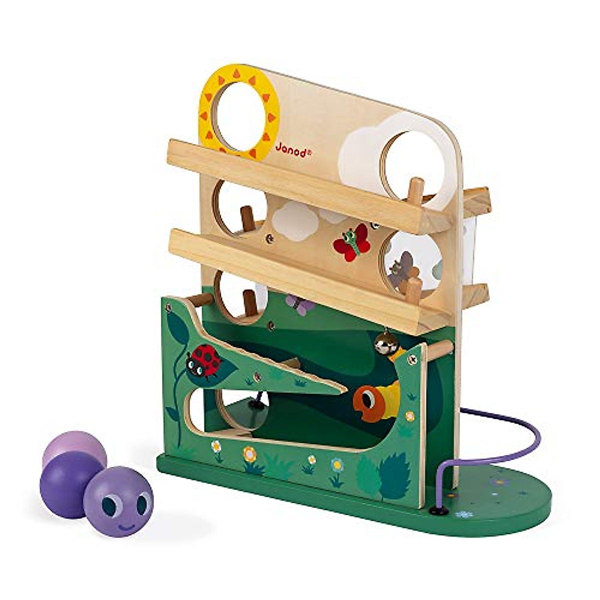 Janod Wooden Caterpillar Ball Track - Ages 12+ Months - J08055
