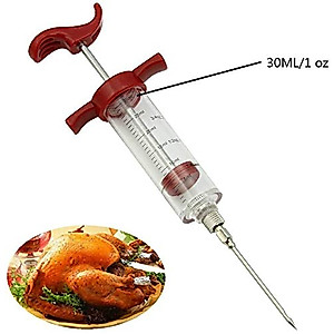 SFASTER Turkey Injector Syringe, Meat Injector Syringe, Flavor Needle Turkey Pork BBQ Steak Meat sauces Syringes marinades Kitchen Accessories, Meat Injector