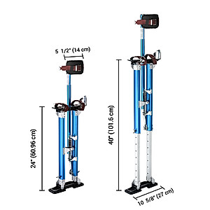 Adjustable 24" to 40" Painting Drywall Stilts Aluminum Blue