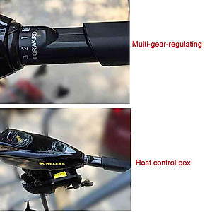 Electric Trolling Motor w/Brackets, Bow Mount Trolling Motor Battery Clamp, 6 Speed