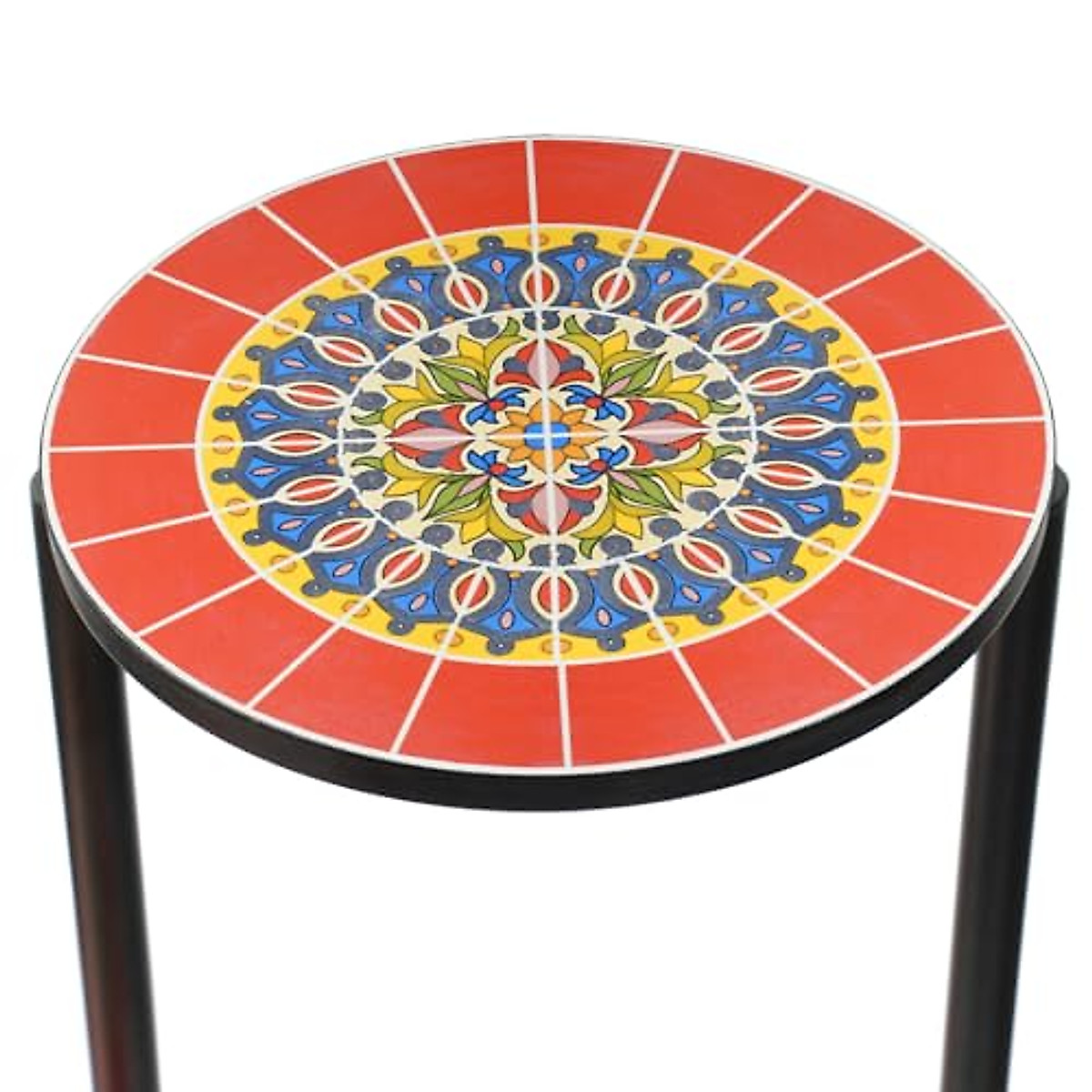 THE NEXT GARDENER.COM 3 Tier Indoor Plant Stand, Corner Outdoor Flower Shelf with 10" Ceramic Tile Tabletop, Tall Metal Planter Holder Rack, Plants Display Organizer for Living Room, Patio Garden