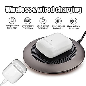 Wireless Charging Case Earbuds 2nd Generation Replacement for Pro with Bluetooth Pairing Sync Button,Support Wired & Wireless Charging - White