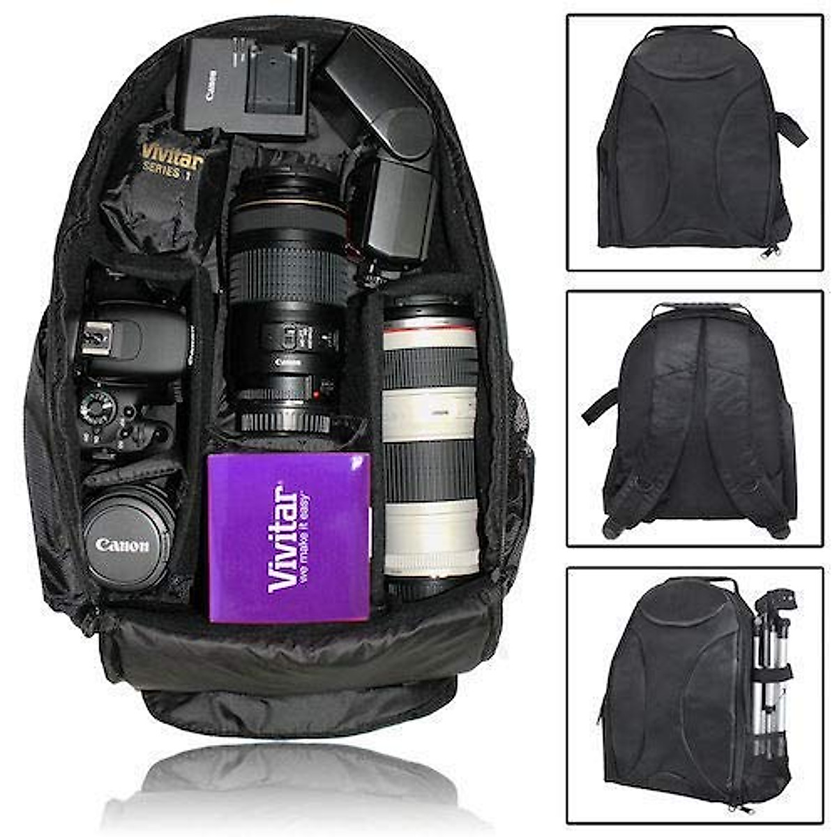 Giant All You Need HD Accessory KIT for Canon EOS Rebel SL2 Canon EOS Rebel SL3 Backpack Tripod Wide Angle Lens Zoom Lens Flash LP-E17 Batteries Charger Remote Lens Hood
