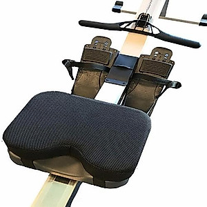Rowing Machine Seat Cushion,Rower Accessories and Seat Padwith Custom Memory Foam, Washable Cover, and Straps- Concept 2 Rower, Recumbent Stationary Bike