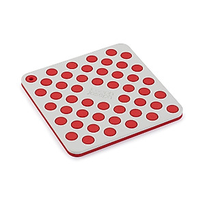 Joseph Joseph Duo Spot-On Set of 2 Silicone Trivets, Grey/Red