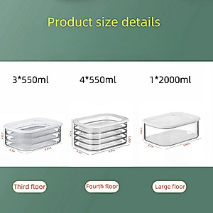 Food Storage Containers, Airtight Refrigerator Bacon Luncheon Meat Containers, Meal Prep Containers for Salami, Cold Cuts, Turkey, Bologna, Deli and Luncheon Meats, BPA Free, 18.6 Ounces (3/4 Layer)