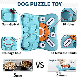 FOXMM Interactive Dog Treat Puzzle Toys for IQ Training & Mental Stimulating,Fun Slow Feeder,Large Medium Small Dogs Enrichment Toys with Squeak Design
