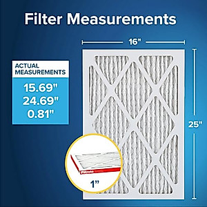 Filtrete 16x25x1 AC Furnace Air Filter, MERV 11, MPR 1000, Micro Allergen Defense, 3-Month Pleated 1-Inch Electrostatic Air Cleaning Filter, 4 Pack (Actual Size 15.69 x 24.69 x 0.81 in)