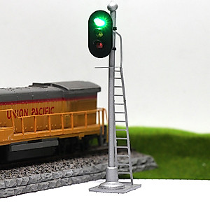 JTD873GYR 3PCS Model Railroad Train Signals 3-Lights Block Signal HO Scale 12V Green-Yellow-Red Traffic Lights for Train Layout New