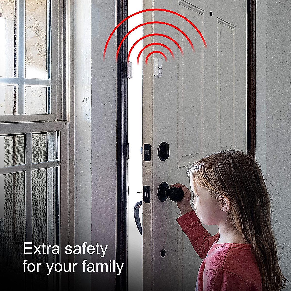 GE Personal Security Window and Door Alarm, 1 Pack, DIY Protection, Burglar Alert, Wireless Chime/Alarm, Easy Installation, Home Security, Ideal for Home, Garage, Apartment and More,White, 56789
