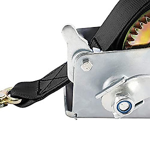 8MILELAKE Heavy Duty 600lbs Hand Winch Crank Strap Gear Winch for Trailer Boat ATV