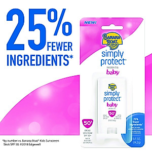 Banana Boat Spf#50+ Baby Simply Protect Stick 0.5 Ounce (14ml) (3 Pack)