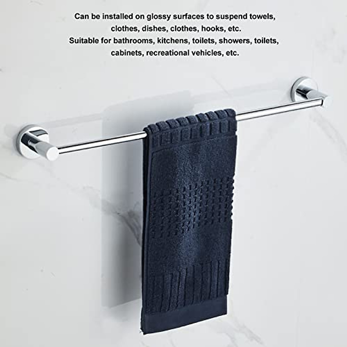 Retractable Towel Racks for Bathroom, 2PCS Stainless Steel Bath Towel Holder Adjustable Towel Bar Wall Mount Towel Rail Single Towel Bar Rod Silver