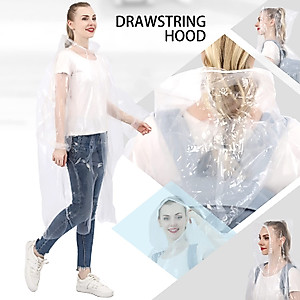 SWOGAA Disposable Rain Ponchos for Adults (6 Pack) - 50% Extra Thicker Men or Women Emergency Ponchos with Hood