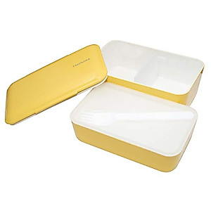 TAKENAKA Bento Bite Dual from, Eco-Friendly and Sustainable Japanese Style Bento Lunch Box (Lemon Zest)