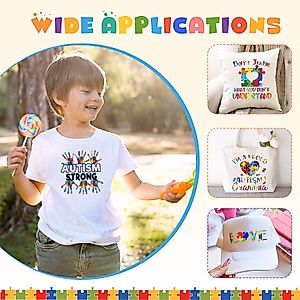 Tintnut Puzzle Pieces Heat Transfer Vinyl - 10 Sheets 10x12 Inch Autism Awareness Puzzles Craft Cutter HTV Vinyl Rainbow Color Pattern Printed Iron on Vinyl for Silhouette Cameo or Cricut