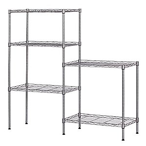 Uneedb 5 Shelf Adjustable Storage Rack Heavy Duty Storage Shelving Unit Steel Organizer 5-Tier Wire Rack Silver for Kichen Garage (5-Shelf, Silver)