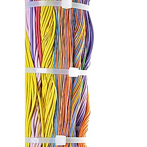 GTSE 14 Inch White/Clear Zip Ties, 100 Pack, 50lb Strength, UV Resistant Long Nylon Cable Ties, Self-Locking 14" Tie Wraps