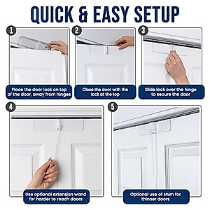 (4- Pack) - Safety Innovations Bi-fold Door Lock - Closet Protection Child and Pet Proof Bi-fold Door Lock - Tool-Free Installation - Made from Unbreakable Clear Polycarbonate