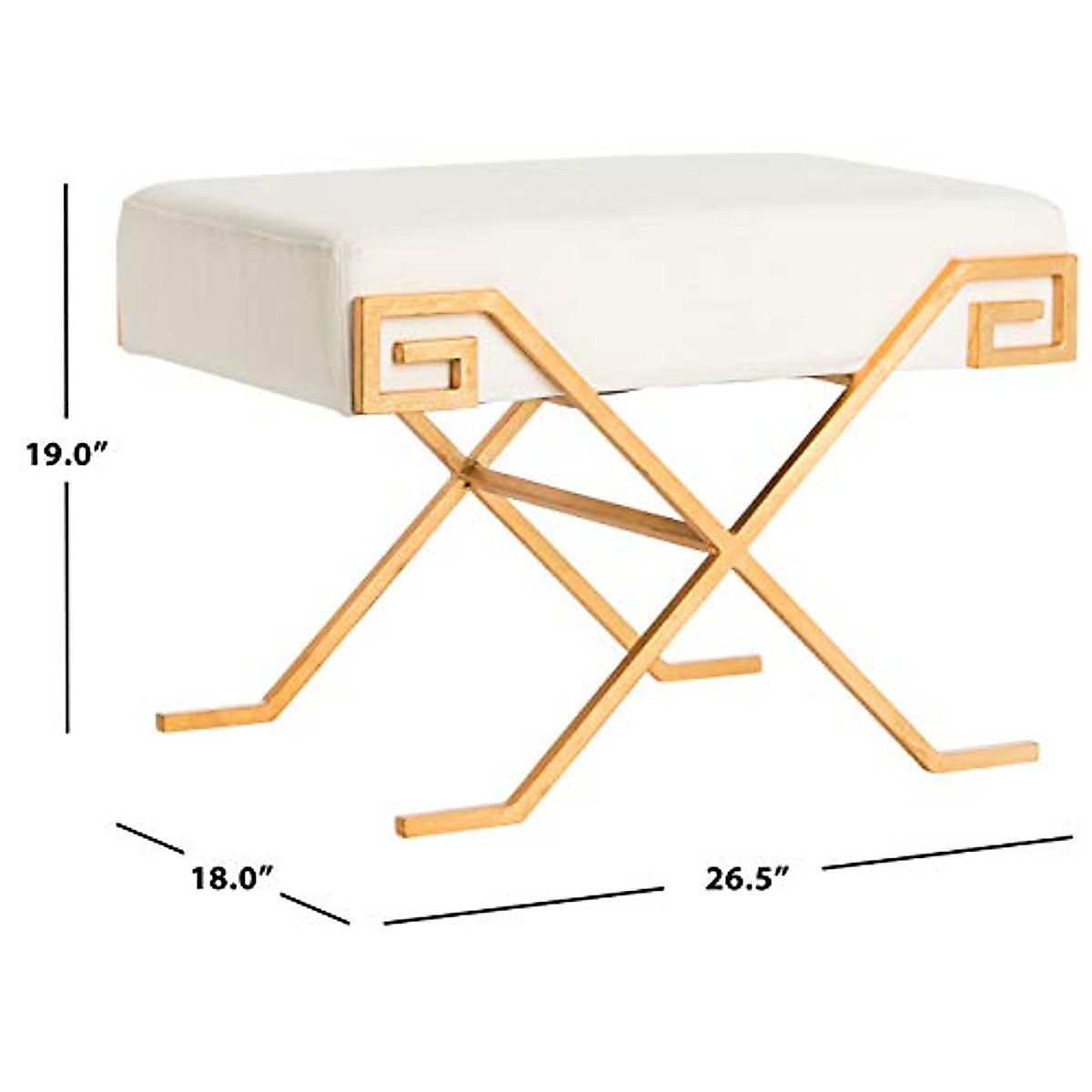 Safavieh Home Collection Luna Light Beige Greek Key Bench