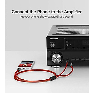 LinkinPerk 3.5mm 1/8" TRS Male to 2X 6.35mm1/4" TS Male Mono Stereo Y-Cable Foot Splitter (6FT)